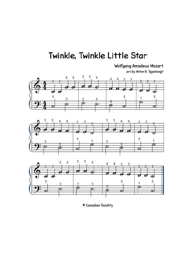 Suzuki Piano School Volume 1 - 01 - Twinkle, Twinkle Little Star ...