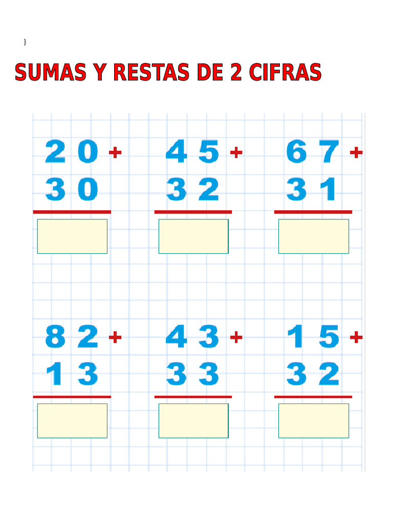 Sumas y Restas de Dos Cifras | PDF