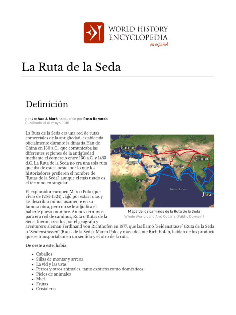 La Ruta de La Seda | PDF | Imperio aqueménida | Ruta de la Seda