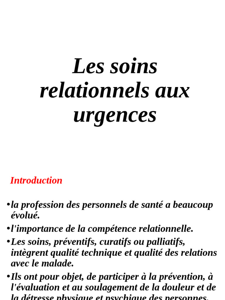Soins Relationnels | PDF | la communication | Professionnel de la santé