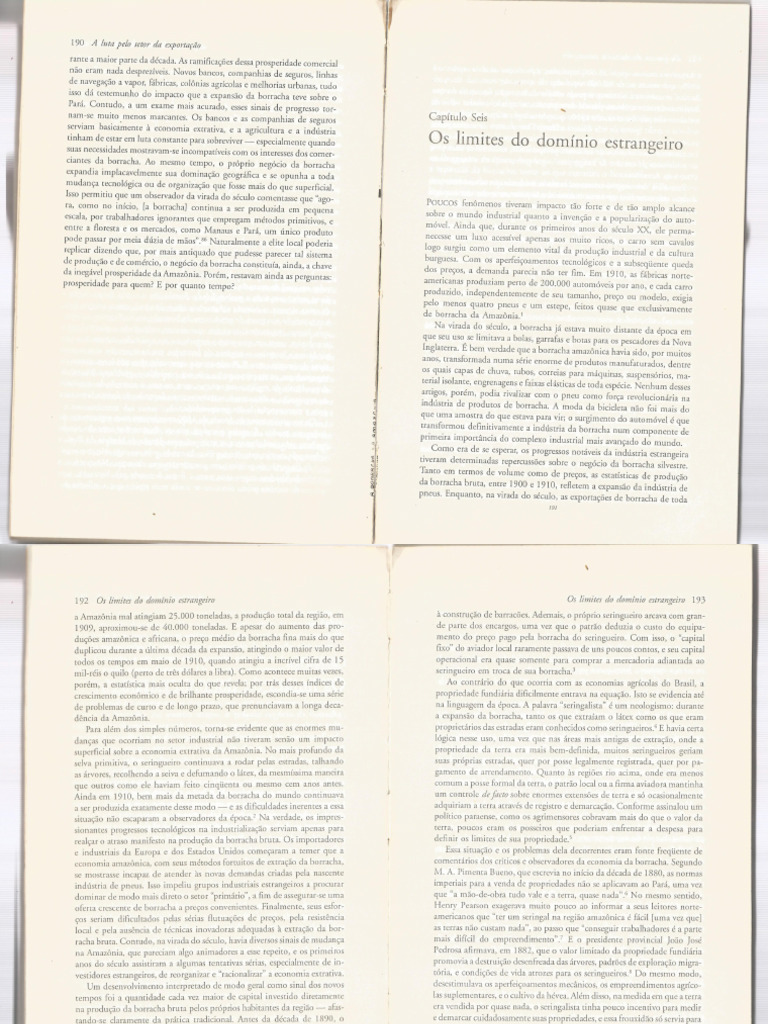 (Cap. 6-7) A Borracha Na Amazônia - Barbara Weinstein | PDF