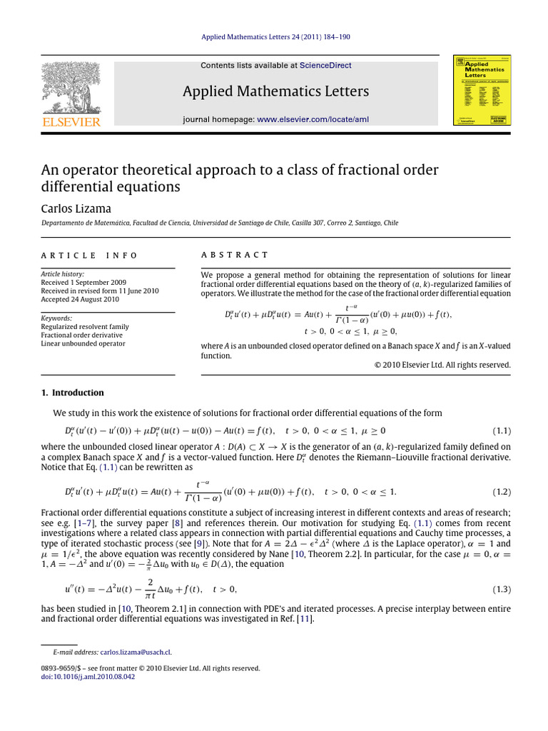 Fractional Order Differential Equations Solutions | PDF | Integral ...