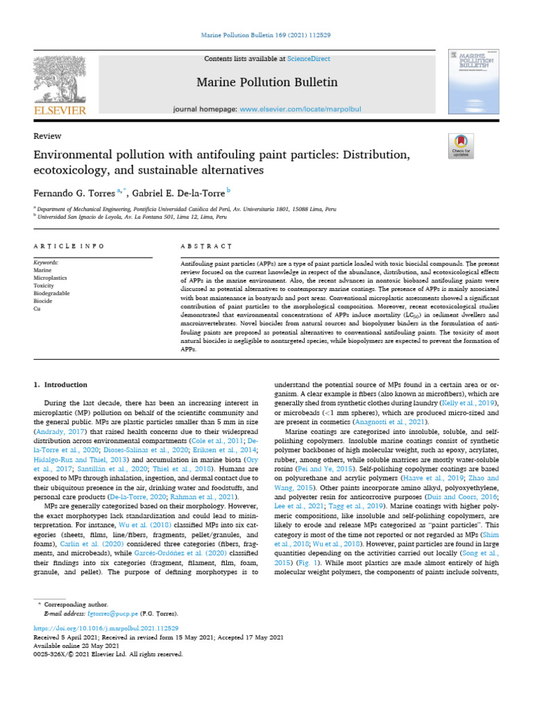 Antifouling Paint Pollution and Solutions | PDF | Toxicity | Paint