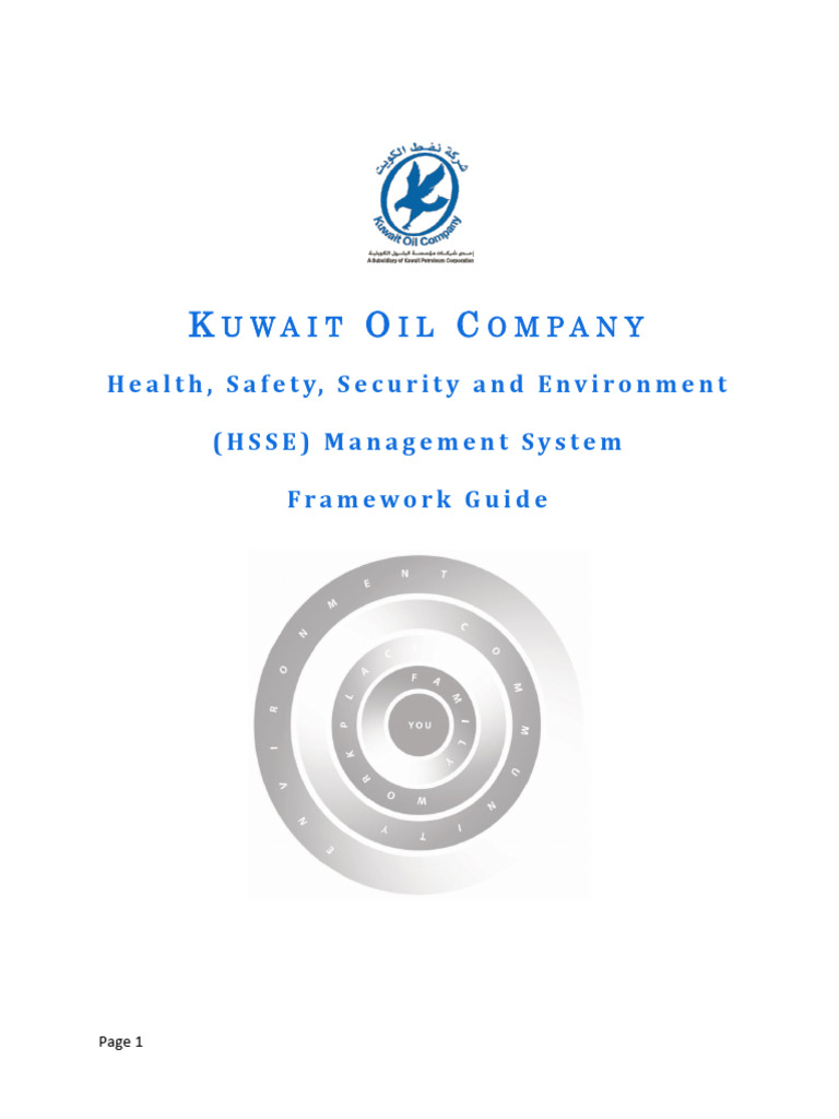 KOC HSSE-MS Framework Guide | PDF | Risk | Emergency