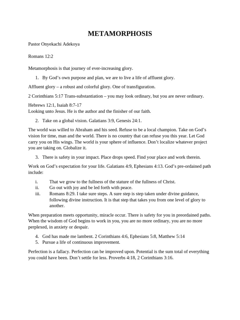 METAMORPHOSIS | PDF