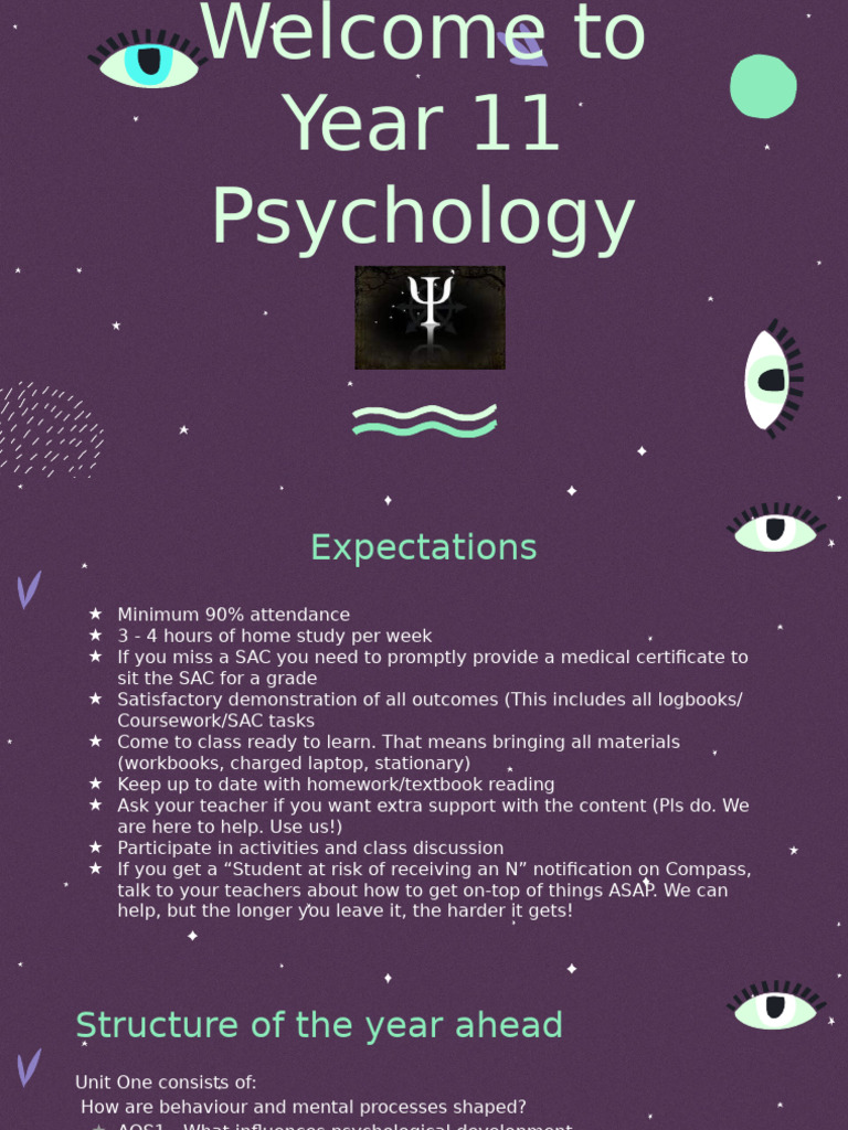 Year 11 Psychology Course Overview | PDF | Developmental Psychology ...
