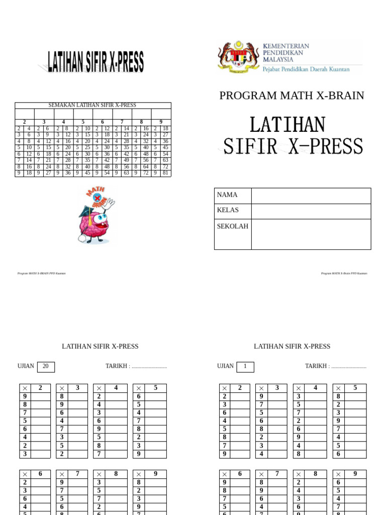 09 Format Buku Latihan Sifir X-press | PDF
