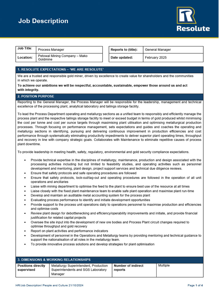 JD Process Manager Mako - Updated 17 Feb 2025 | PDF | Occupational ...