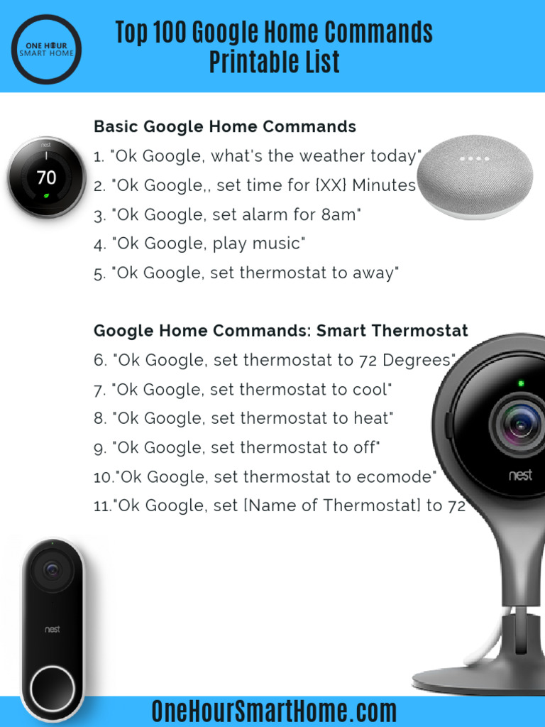 Google+Home+Command+List+ +printable+ | PDF
