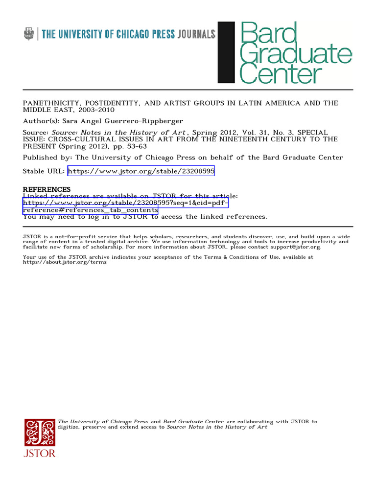 Panethnicity, Postidentity, and Artist Groups in Latin America and The ...