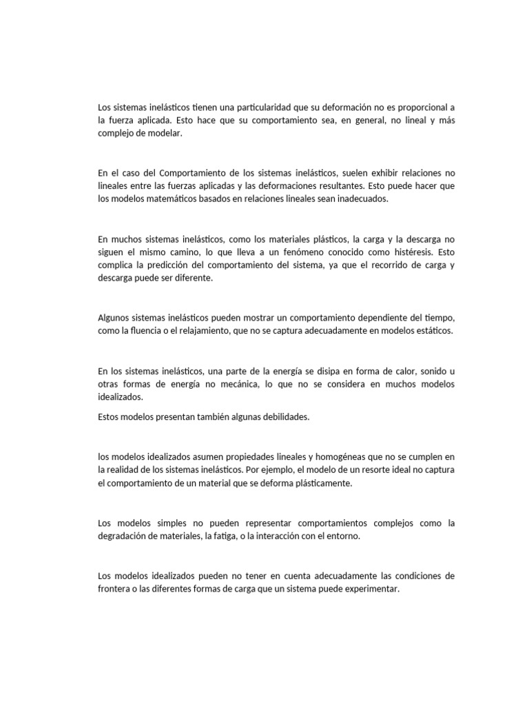 Sistemas Inelasticos | PDF | Sistema no lineal | Linealidad