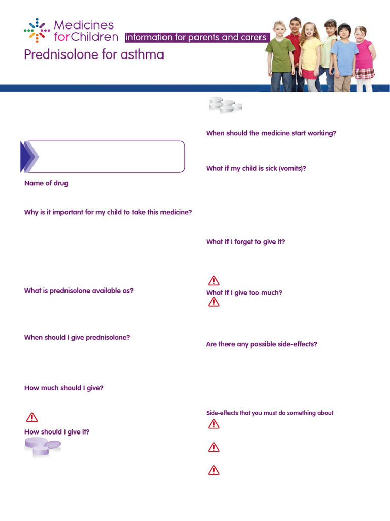 Prednisolone For Asthma Information Sheet 01.2016 1 | PDF | Asthma | Medicine