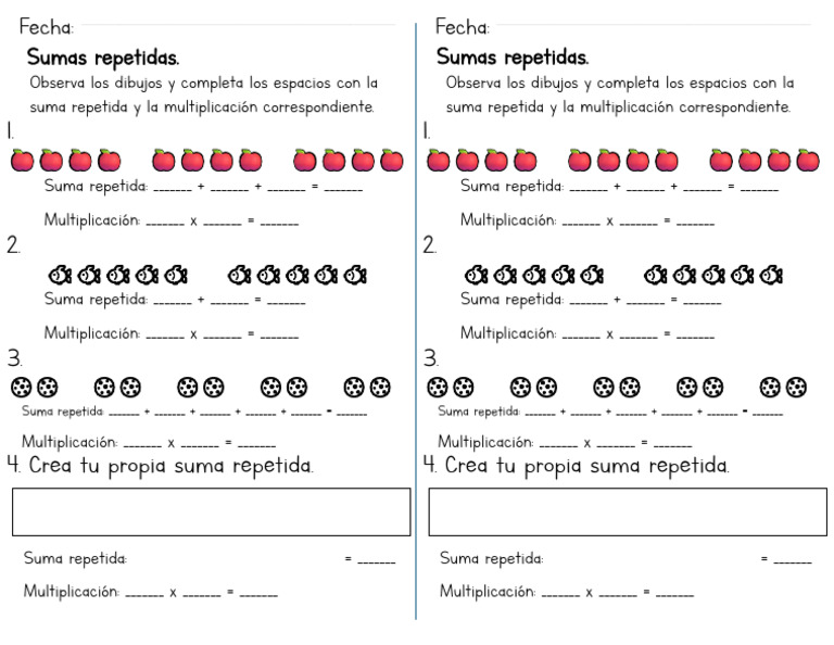 Sumas Repetidas. Foto | PDF