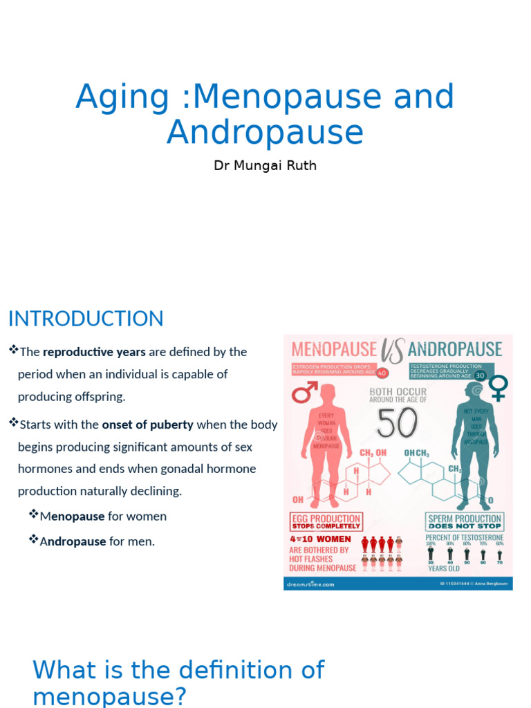 Aging MENOPAUSE AND ANDROPAUSE | PDF | Hormone Replacement Therapy | Menstrual Cycle