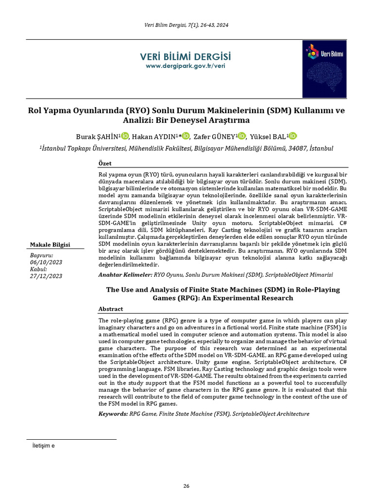 Rol Yapma Oyunlar__nda (RYO) Sonlu Durum Makinelerinin (SDM) Kullan__m__ ve Analizi_ Bir ...