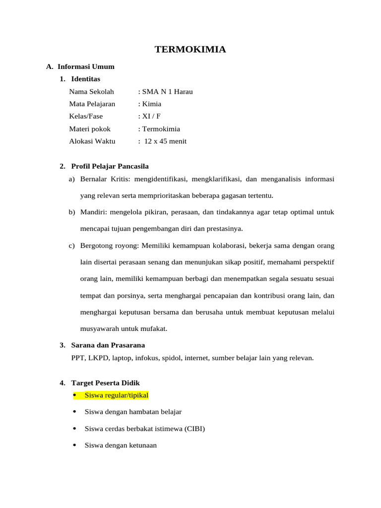 MODUL TERMOKIMIA | PDF