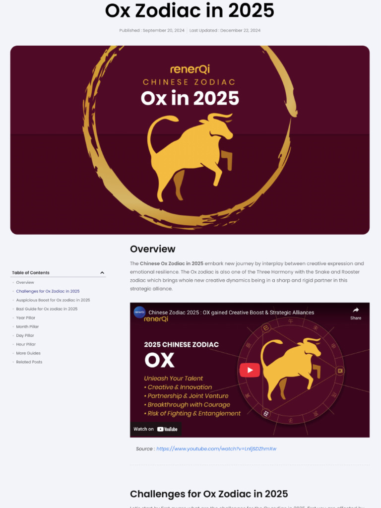 Ox Zodiac in 2025 | PDF