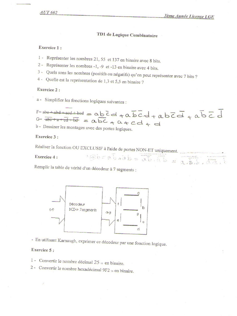 TD1+Solution Microprocesseurs Et Microcontroleurs | PDF