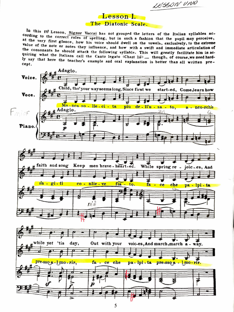 Vaccaj - Lesson 1 | PDF