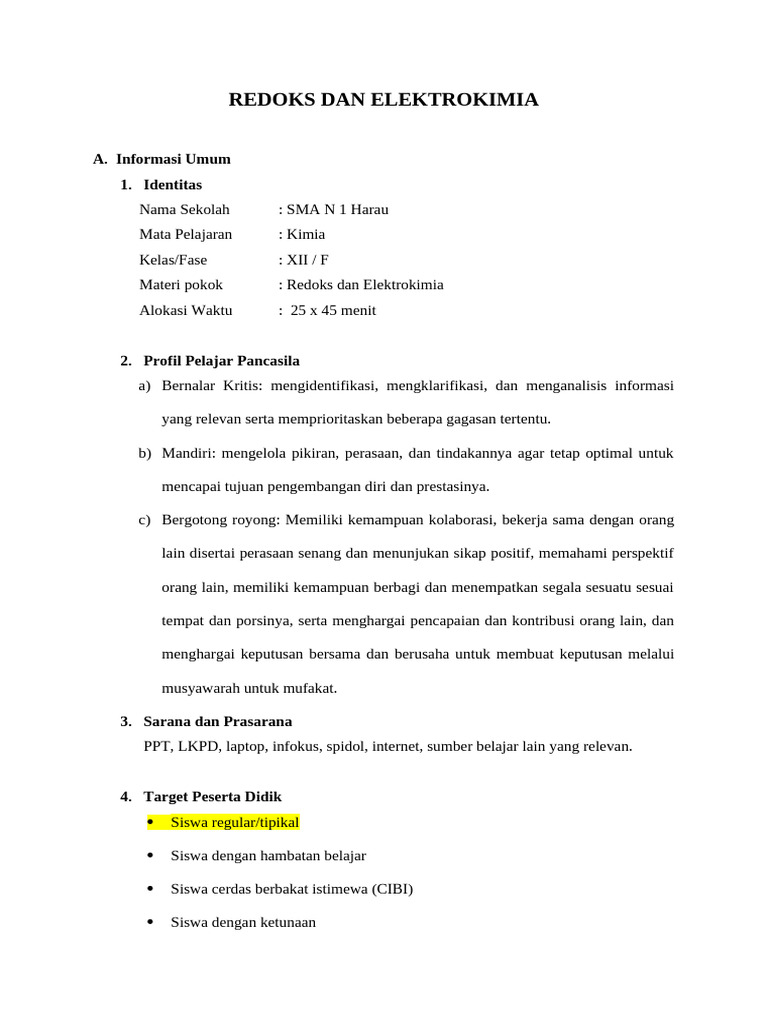 MODUL REDOKS DAN ELEKTROKIMIA | PDF