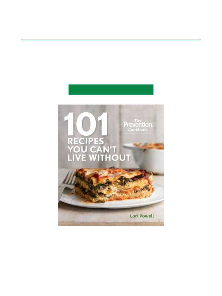 Etextbook 101 Recipes You Can't Live Without The Prevention Cookbook ...