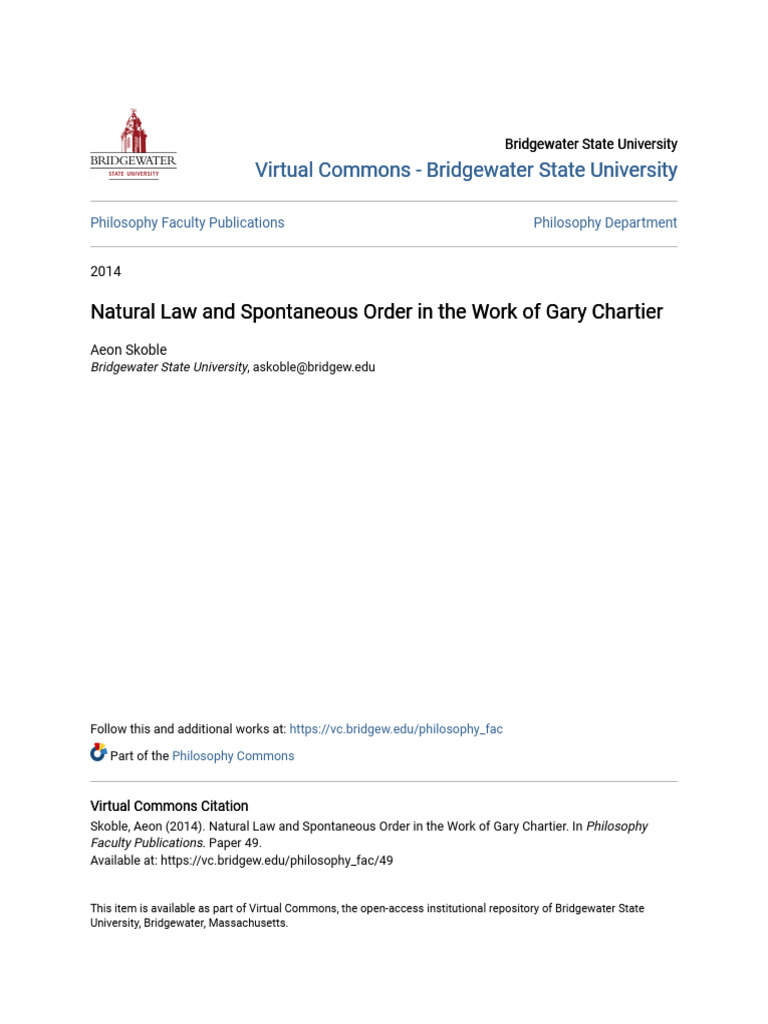 Skoble, Aeon (2014) - Natural Law and Spontaneous Order in The Work of ...