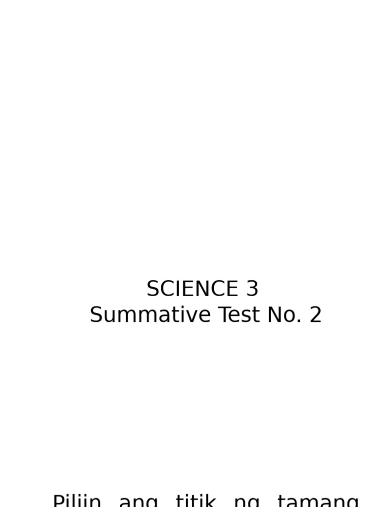 Science-Summative Test No. 2 Q4 | PDF