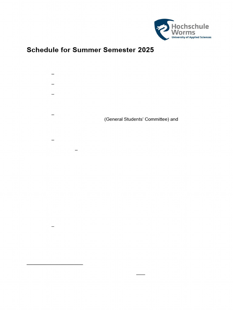 Terminplan SoSe 2025 Englisch | PDF