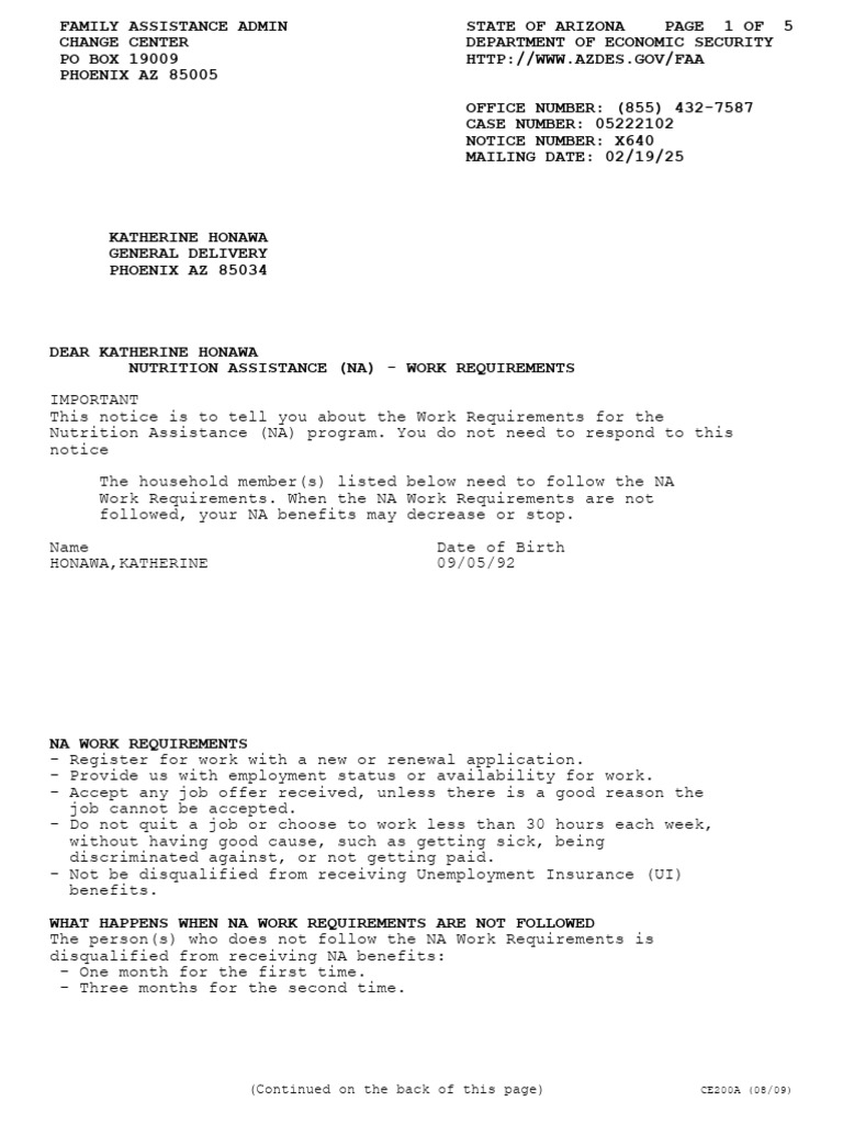 Nutrition Assistance Work Requirements | PDF | Supplemental Nutrition ...