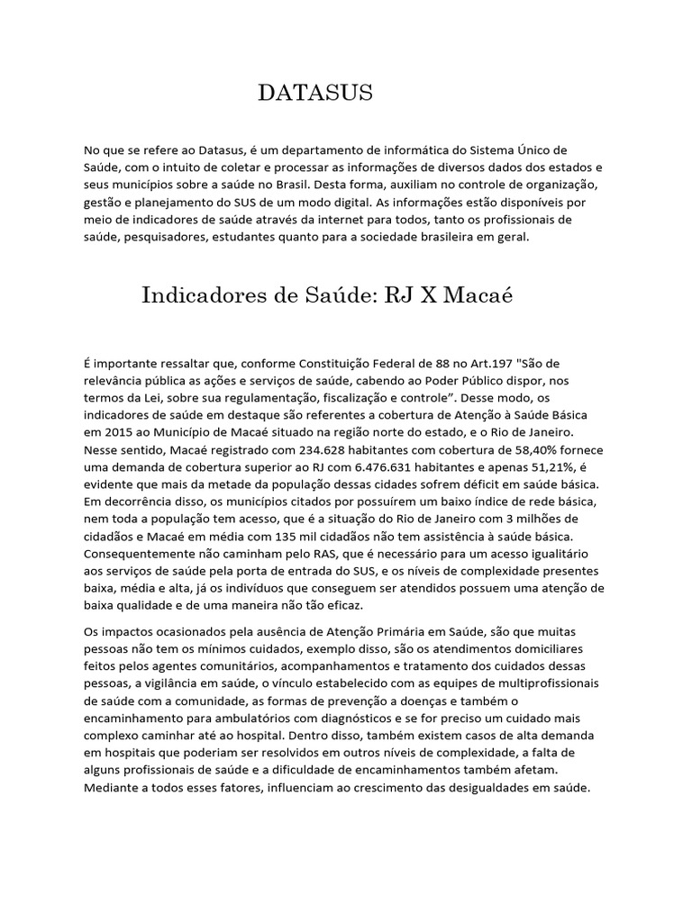 DATASUS Amanda Araújo | PDF