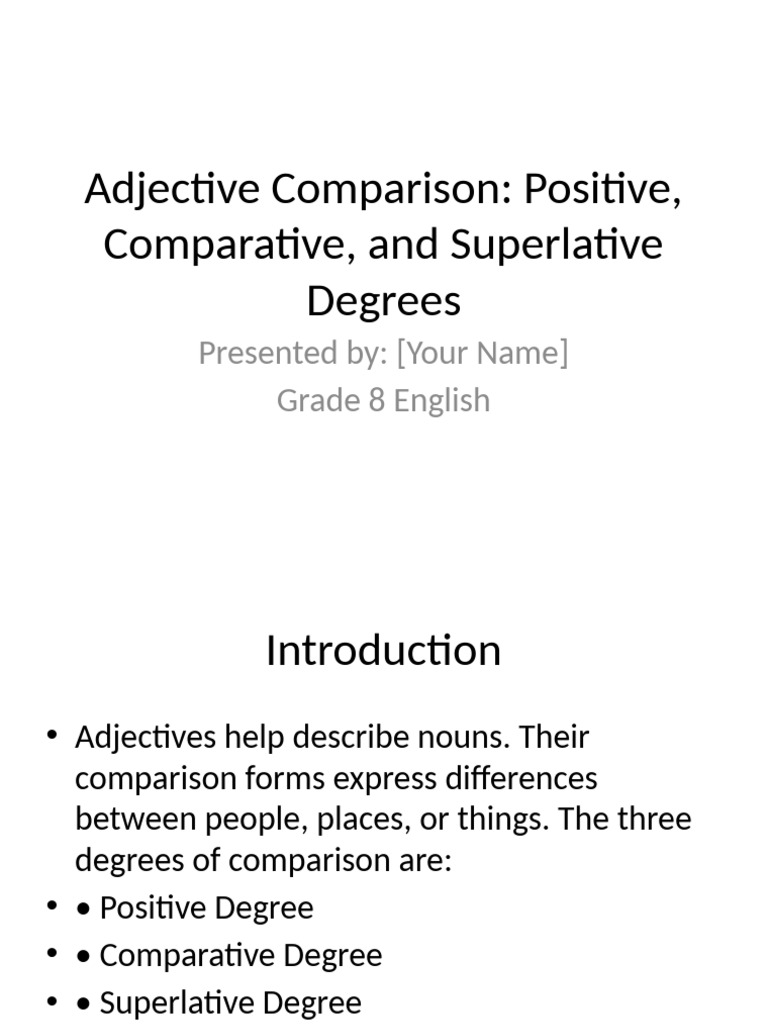 Adjective Comparison Presentation | PDF