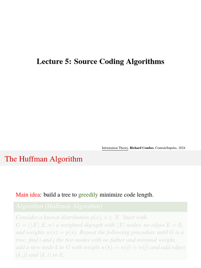 Huffman Coding Algorithms Explained | PDF | Computer Data | Computer ...