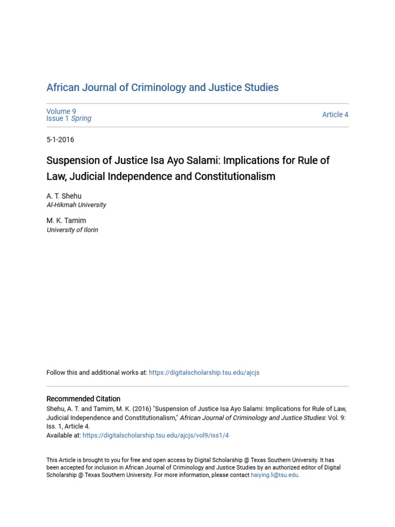 Justice Salami Suspension: Legal Implications | PDF | Supreme Courts ...