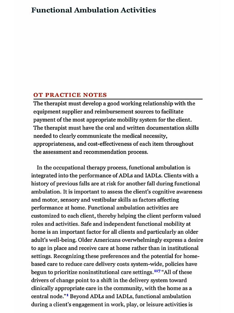 Functional Ambulation Activities | PDF