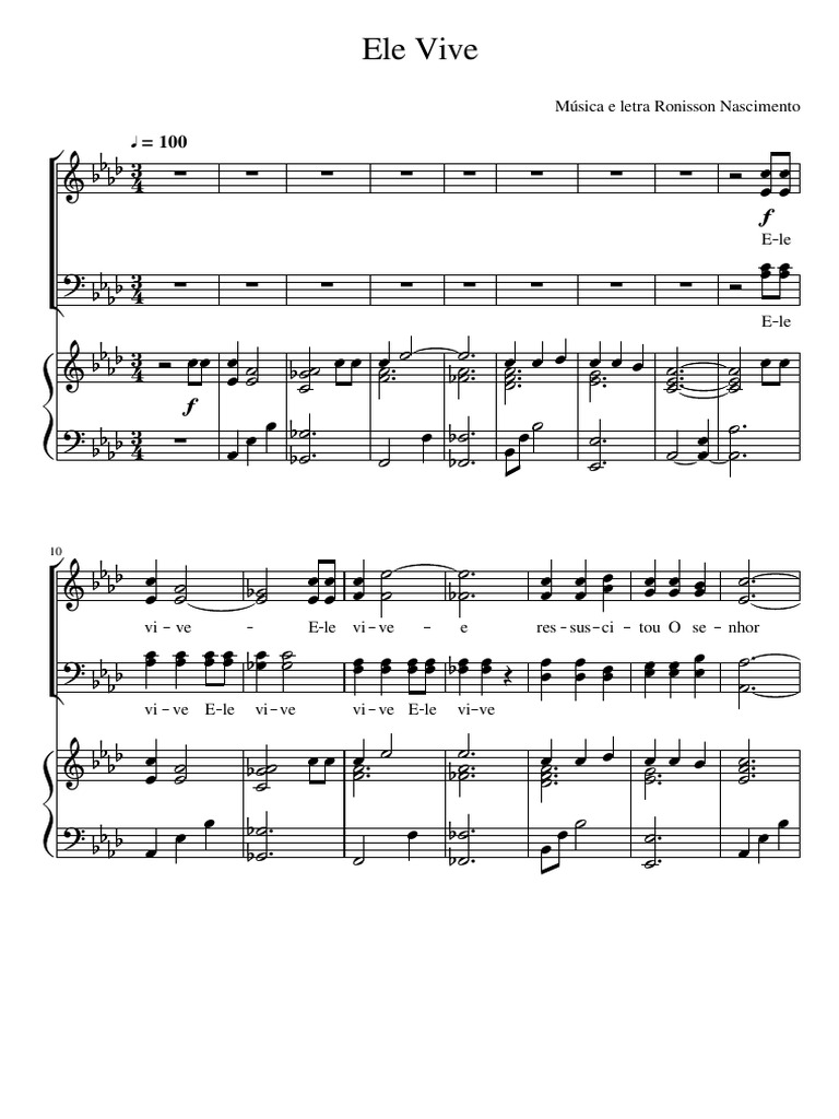 Ele Vive - Música de Ronisson Nascimento | PDF