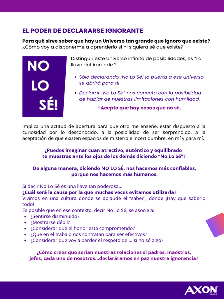 Axon 20 4512 | PDF | Aprendizaje | Ignorancia