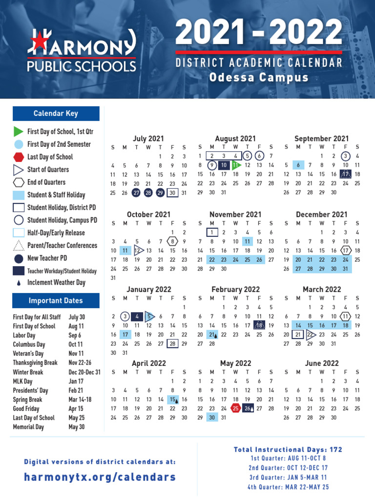 Odessa Campus Academic Calendar 2021-2022 | PDF | Academic Term ...