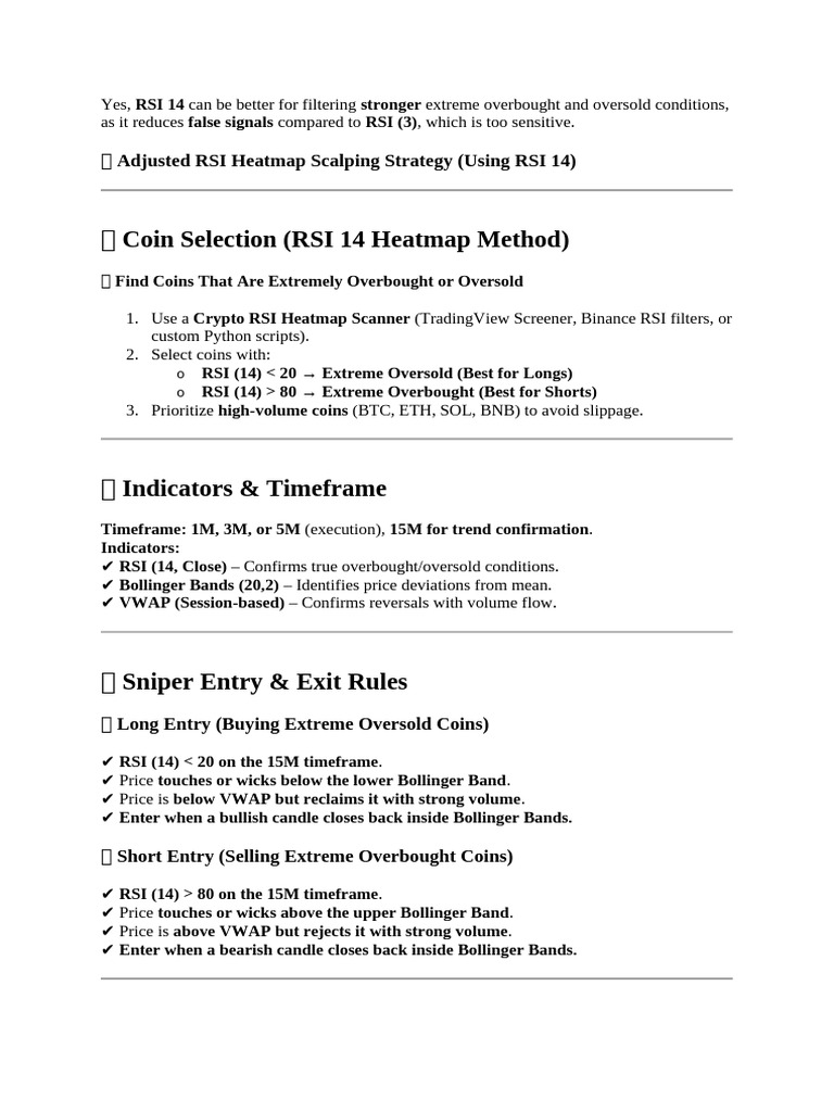 RSI Heatmap Scalping Strategy | PDF