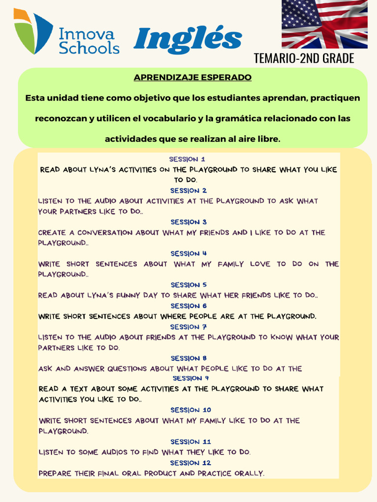 Temario 2ND Grade Unit 2 | PDF