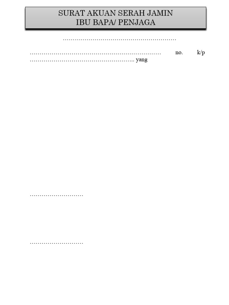 Borang Akuan Serahan Anak | PDF