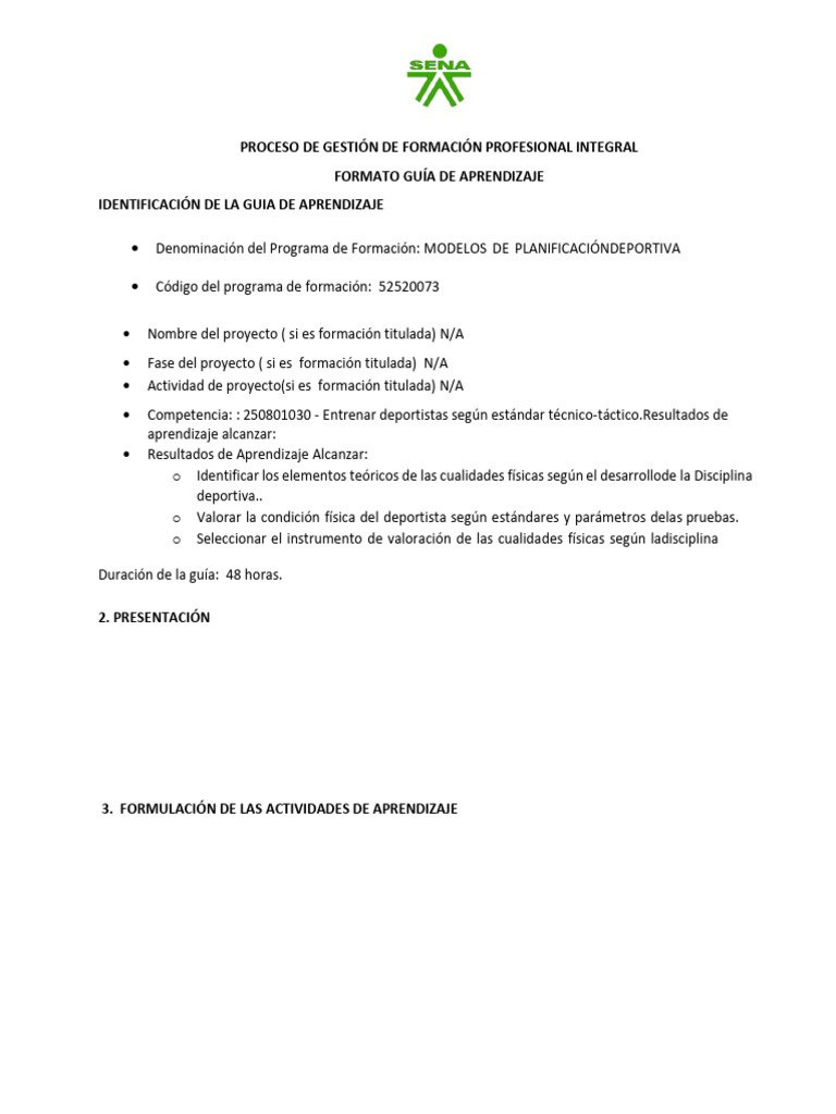 Guia Modelos Del Entrenamiento | PDF | Planificación | Aprendizaje
