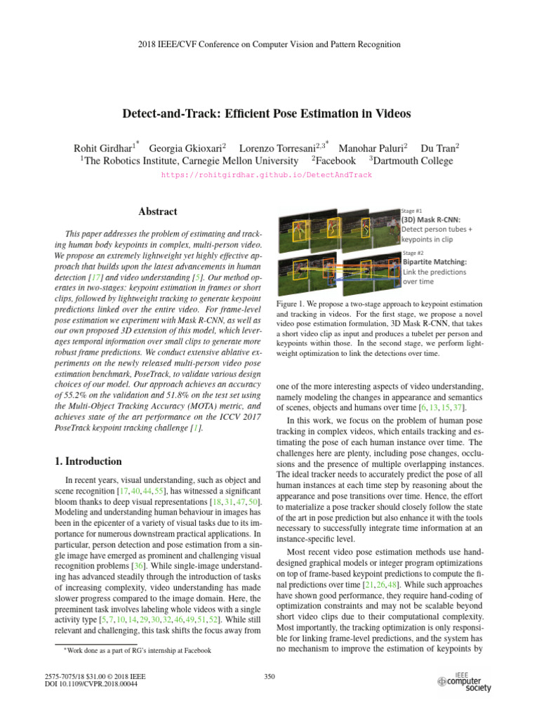 Detect-And-Track Efficient Pose Estimation in Videos | PDF | Applied Mathematics | Algorithms