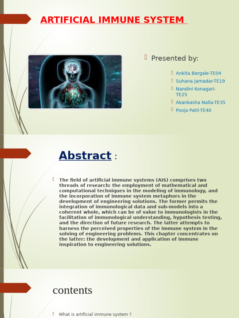 Artificial Immune System | PDF | Artificial Intelligence | Intelligence (AI) & Semantics
