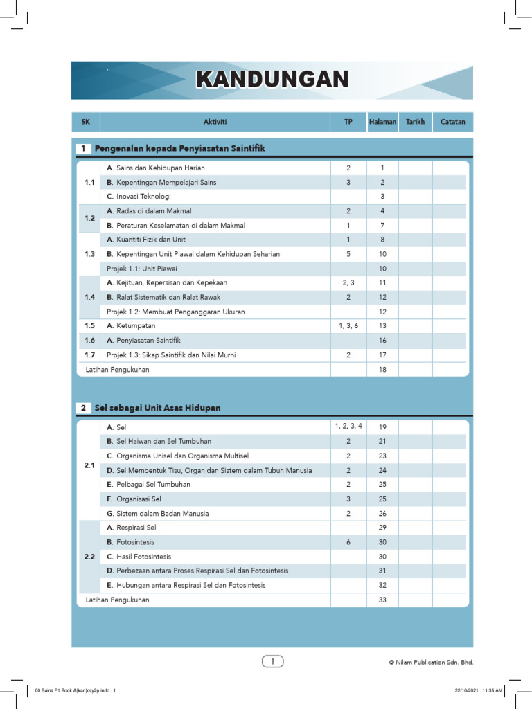 Sains Tingkatan 1 (Buku A) BM Version | PDF