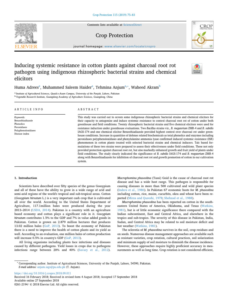 Crop Protection: Huma Adrees, Muhammed Saleem Haider, Tehmina Anjum ...