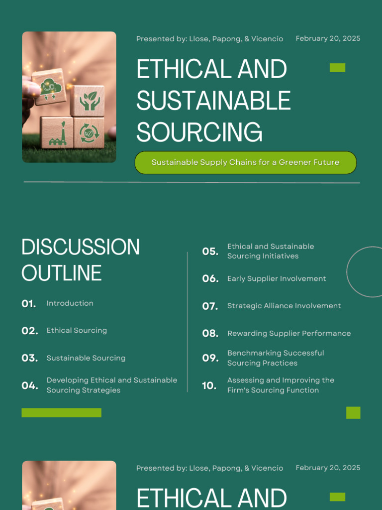 Ethical and Sustainable Sourcing | PDF | Supply Chain | Sustainability