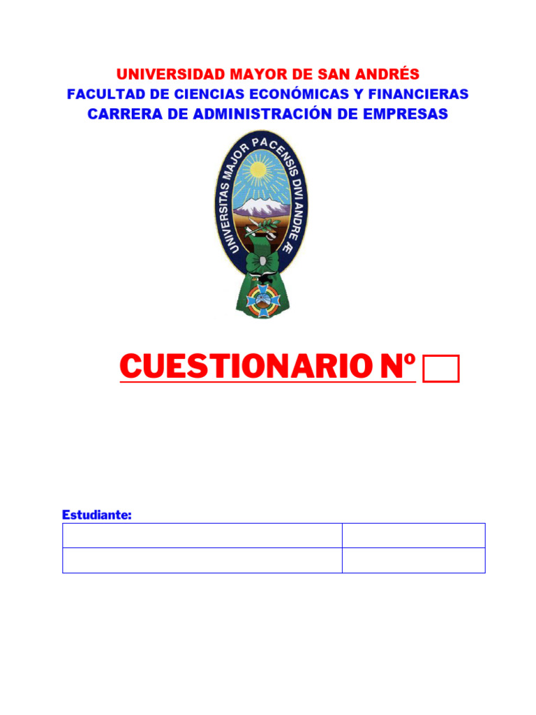 0 CARATULA Cuestionario | PDF