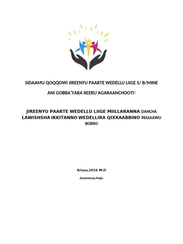 ''Ani Gobba'Ya Keeri Agaraanchooti''Hasaawi Sanade | PDF