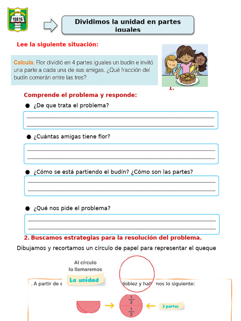 Ficha Mate Mart 27 Dividimos La Unidad en Partes Iguales | PDF