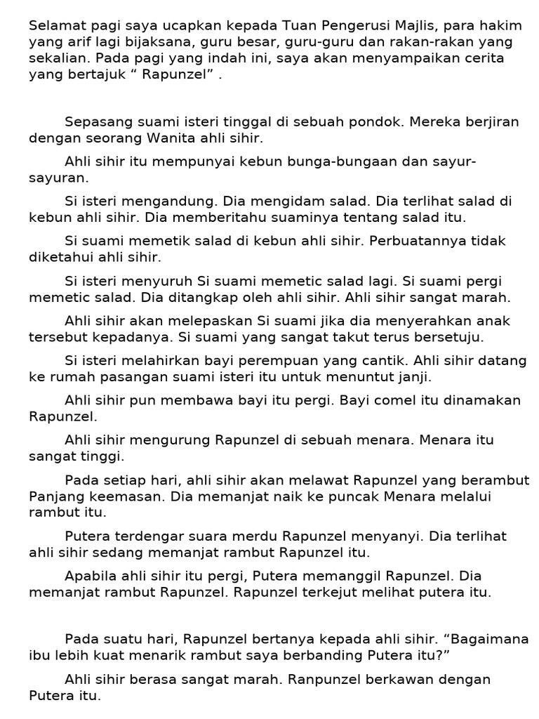 cerita Rapunzel | PDF
